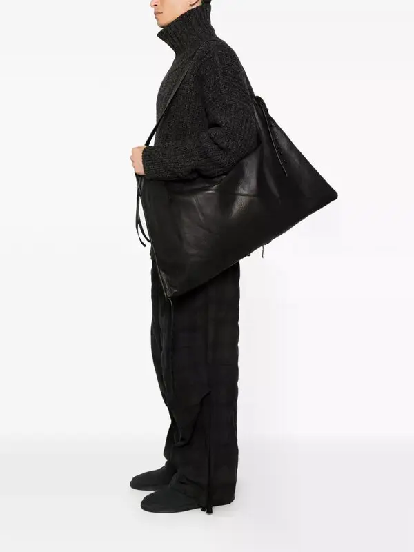 Isabel Benenato Oversized Panelled Leather Shoulder Bag