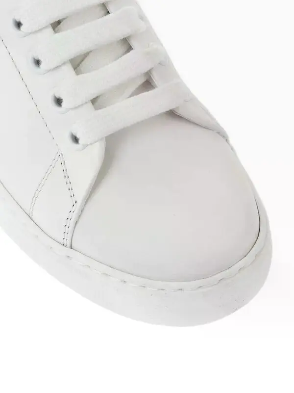 FERRAGAMO Gancini Print Leather Trainers - White