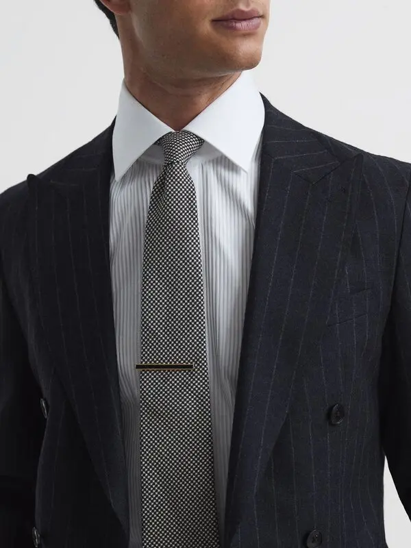 REISS Ardley Stone Insert Tie Bar Copper Zink Plain