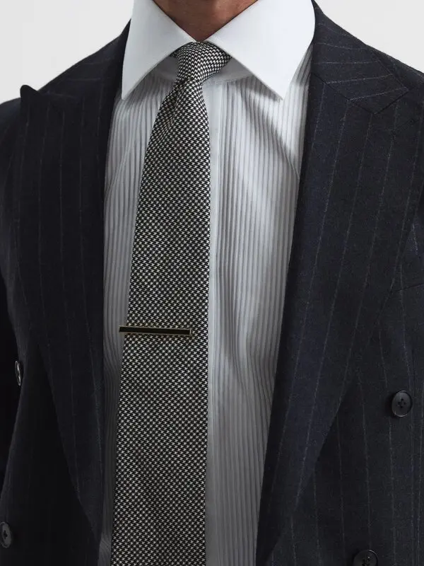 REISS Ardley Stone Insert Tie Bar Copper Zink Plain