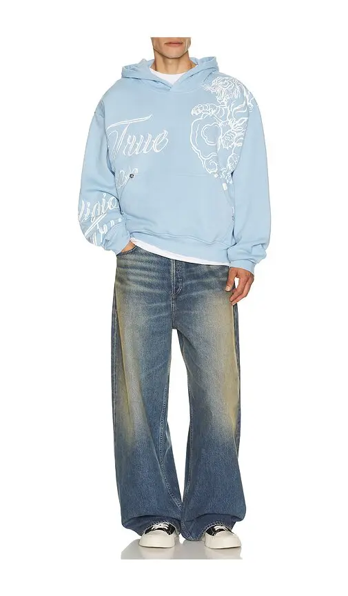 True Religion Tiger Script Boxy Hoodie In . Also