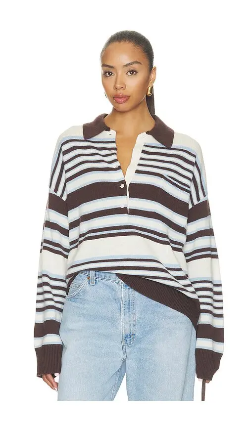 Good American The Oversized Rugby Sweater In . Also