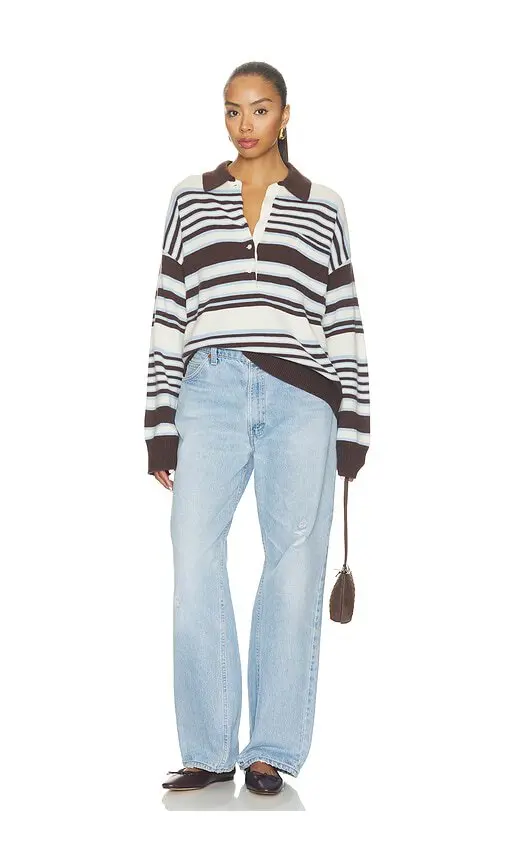 Good American The Oversized Rugby Sweater In . Also