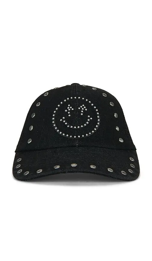 HAPPY CAPS Studded Smiley Meshback Hat - Black