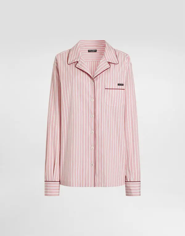 Dolce & Gabbana Striped Poplin Shirt Shirts And Tops - Multicolor