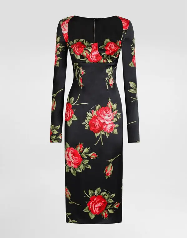 Dolce & Gabbana Rose Bouquet-print Sheath Dress Dresses - Multicolor
