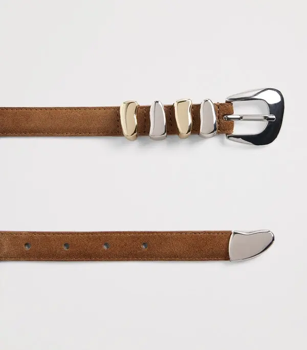 Claudie Pierlot Suede Mixed-metal Buckle Belt