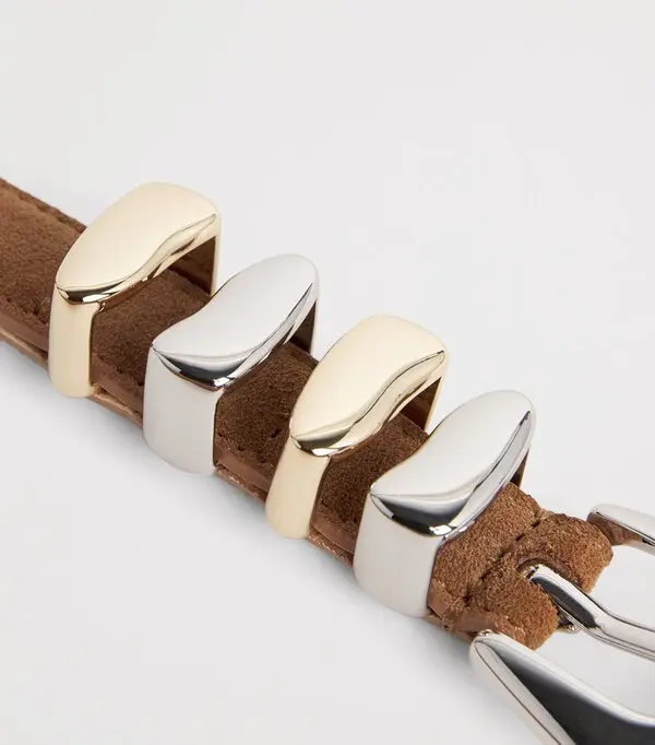 Claudie Pierlot Suede Mixed-metal Buckle Belt