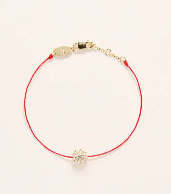 REDLINE Yellow Gold And Diamond Sol Soleil Bracelet - Red