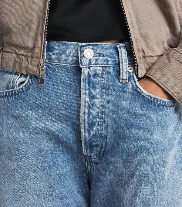 AGOLDE Curved-hem Spiral Mid-rise Baggy Jeans