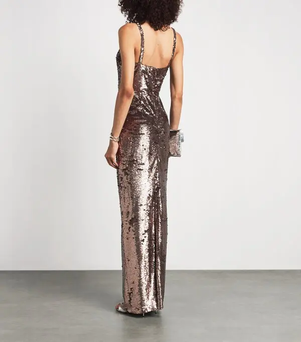 L'Agence Sequinned Karma Maxi Dress