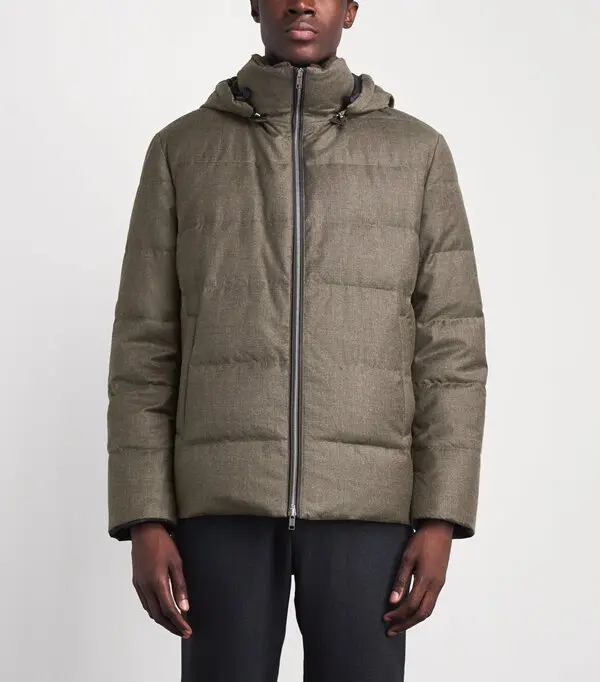 YVES SALOMON Down Wool-silk Hooded Parka