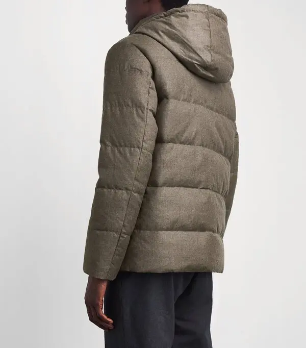 YVES SALOMON Down Wool-silk Hooded Parka