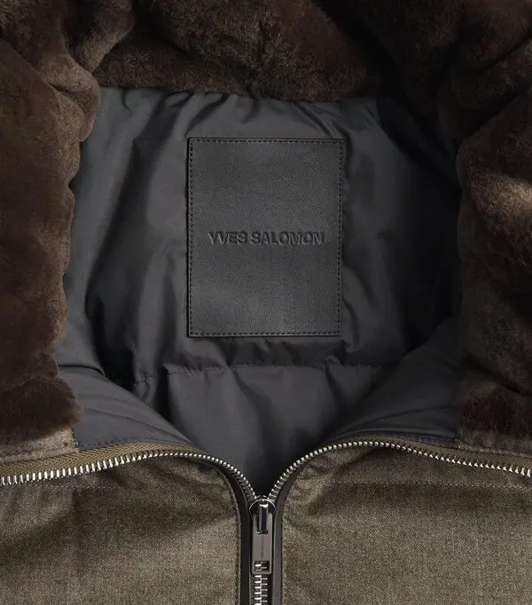 YVES SALOMON Down Wool-silk Hooded Parka