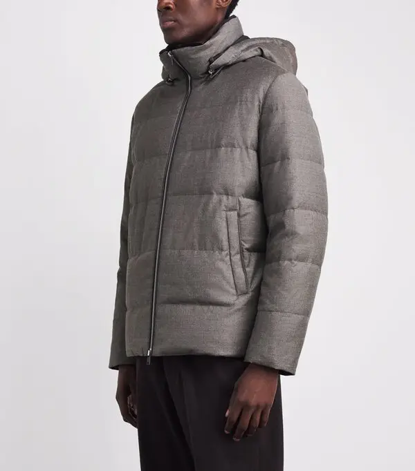 YVES SALOMON Down Wool-silk Hooded Parka