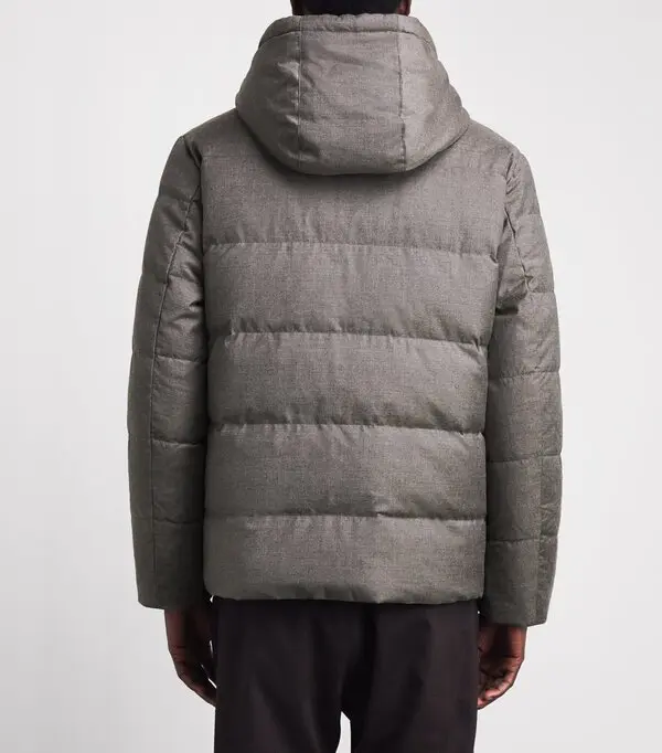 YVES SALOMON Down Wool-silk Hooded Parka