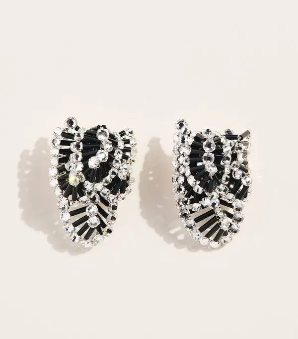 COPPOLA E TOPPO Crystal Clip-on Earrings - Silver