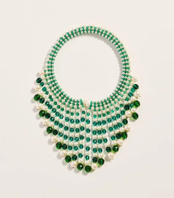 COPPOLA E TOPPO Beaded Frangia Necklace - Green