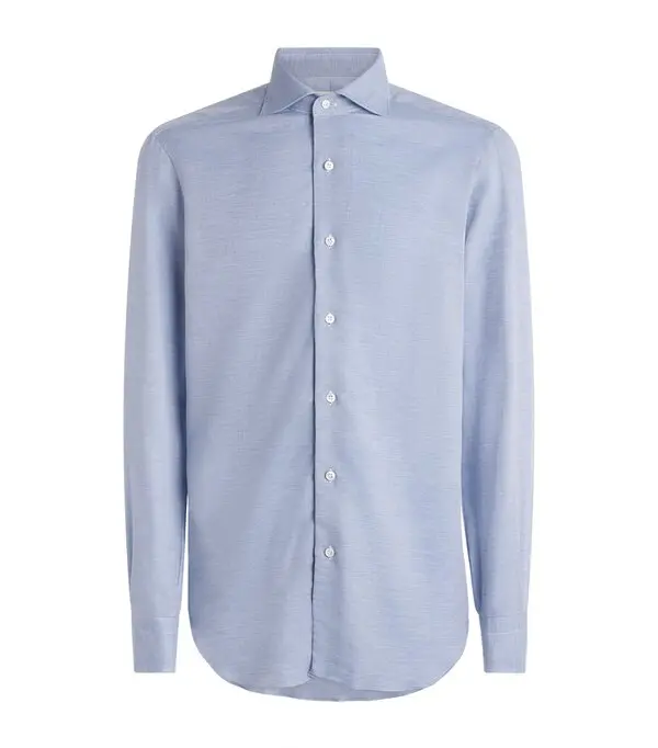 BARBA NAPOLI Cotton-cashmere Shirt - Blue