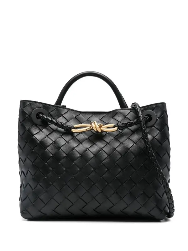 Bottega Veneta Andiamo Small Leather Tote Bag - Black