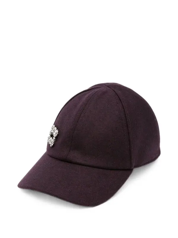 ROGER VIVIER Rv Flower Strass Baseball Cap - Red