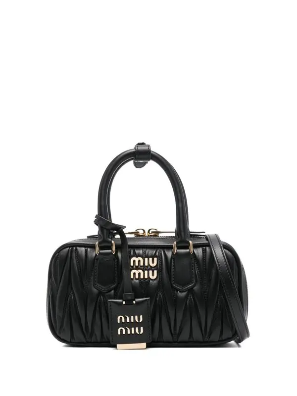 Miu Miu Arcadie Mini Leather Handbag - Black