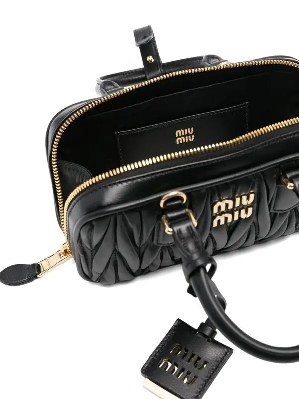 Miu Miu Arcadie Mini Leather Handbag - Black