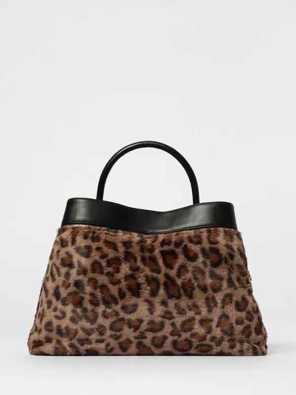 TWINSET Leopard Print Fur Handbag