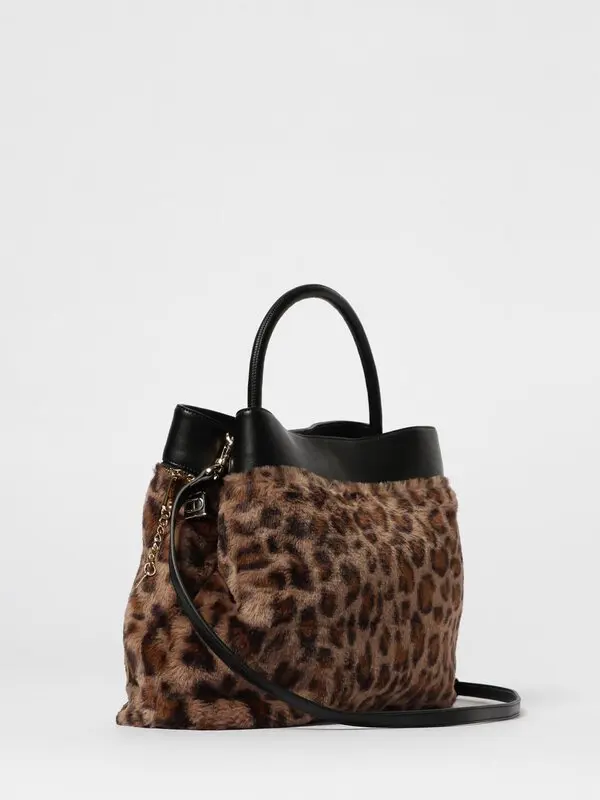 TWINSET Leopard Print Fur Handbag