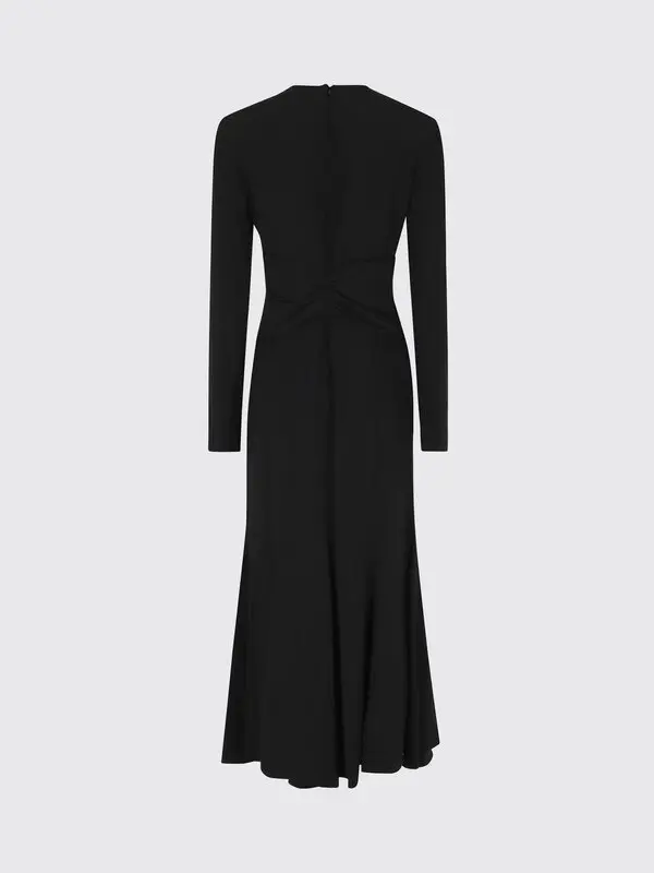 Alberta Ferretti Long Sleeve A-line Midi Dress - Black