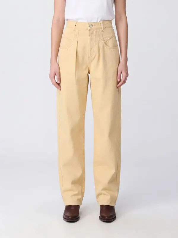 Isabel Marant Étoile Lisha High-waisted Wide-leg Cotton Denim Jeans - Beige