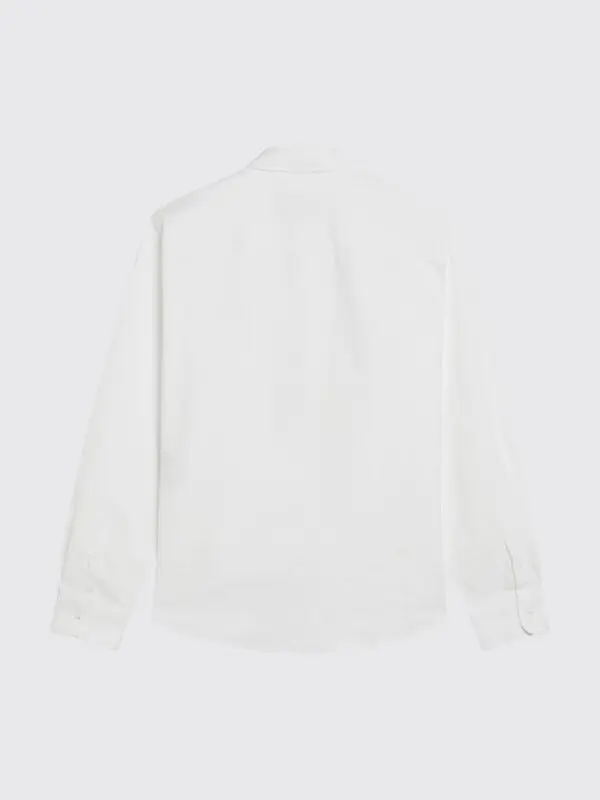 AMI Paris Button-down Cotton Shirt With Contrasting Embroidered Logo