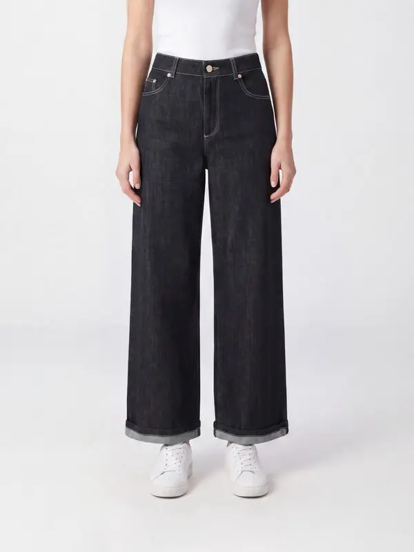 Max Mara Mid-rise Wide-leg Jeans In Stretch Cotton