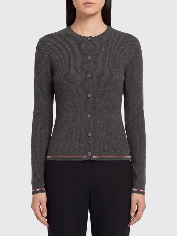 Thom Browne Pure Wool 4-bar Motif Cardigan - Grey