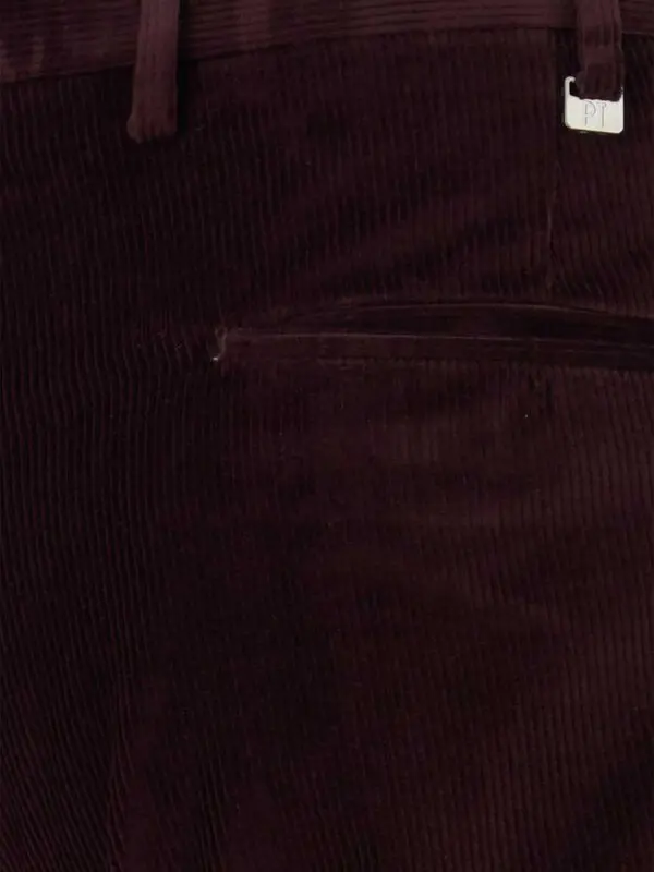 PT TORINO Slim Fit Corduroy Cotton Chino Trousers - Plum
