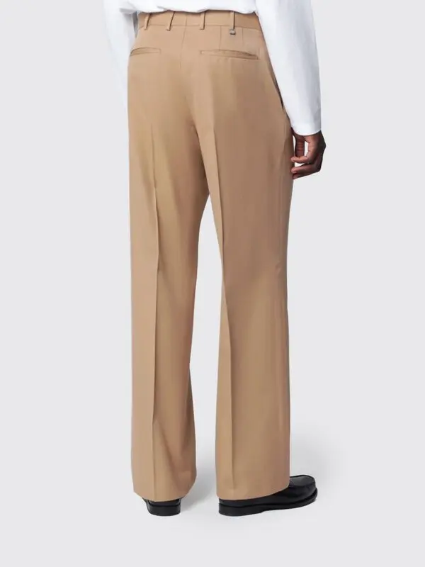 PT TORINO Slim Fit Tailored Virgin Wool And Cotton Blend Pants With Off-center Fastening - Rope