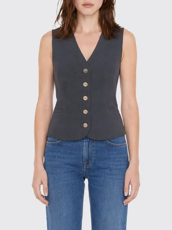 Liu Jo Slim Fit Single-breasted Tailored Vest In Viscose Blend - Grey