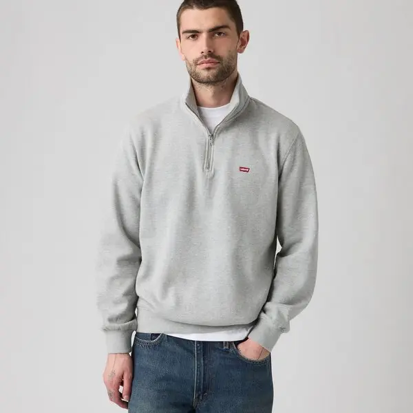 LEVI'S Housemark Quarter Zip Pullover - Grey