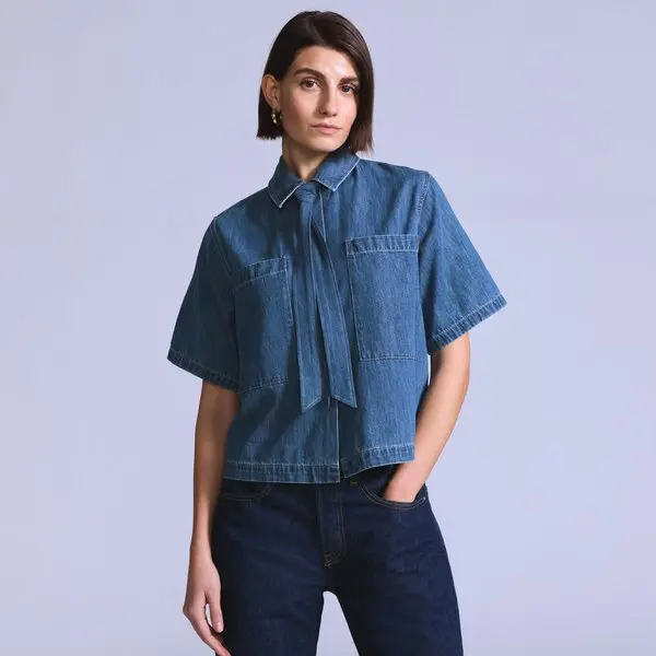 LEVI'S Cafe Top With Removable Bow Detail