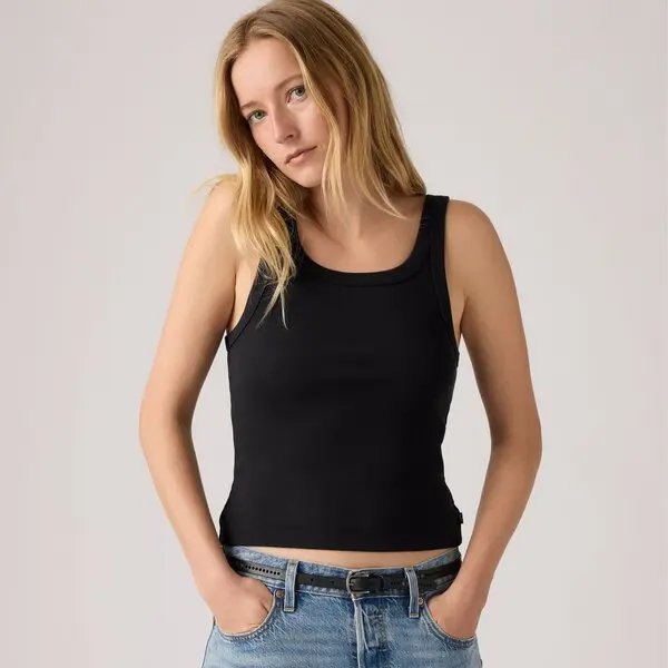 LEVI'S Essential Ribbed Tank Top - Black
