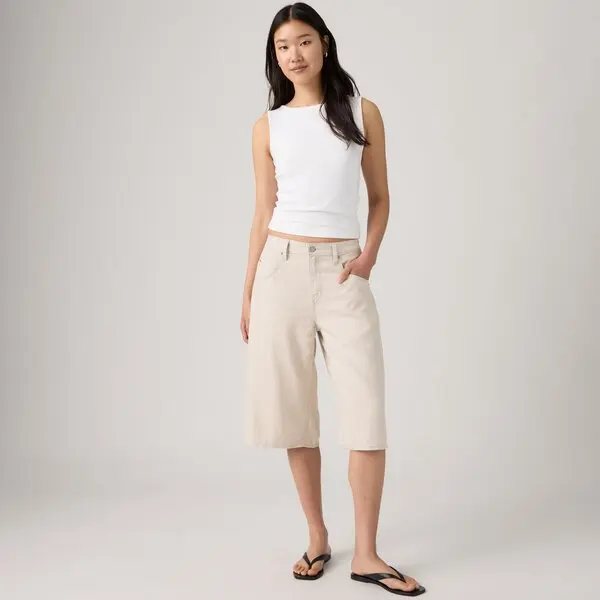 LEVI'S Super Baggy Long Linen Shorts - Grey