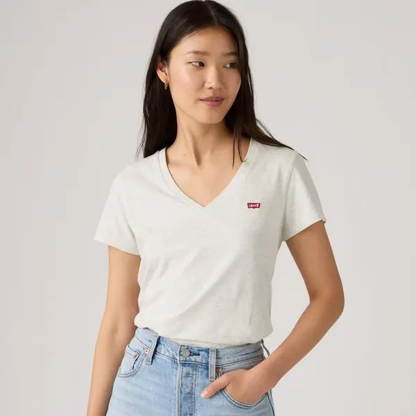 LEVI'S The Perfect V Neck Tee - Grey