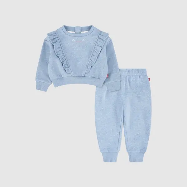 LEVI'S Baby Ruffled Crewneck And Jogger - Grey