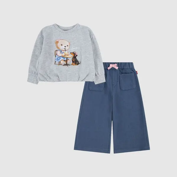 LEVI'S Baby Meet And Greet Top And Knit Bottom - Grey