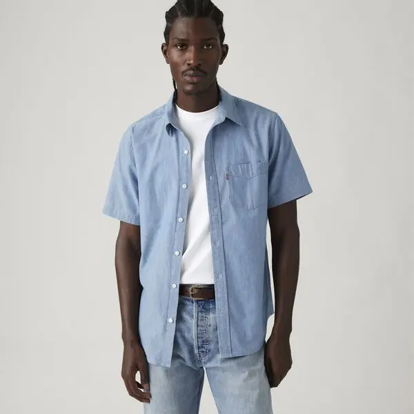 LEVI'S Short Sleeve Classic Standard Fit Shirt - Blue