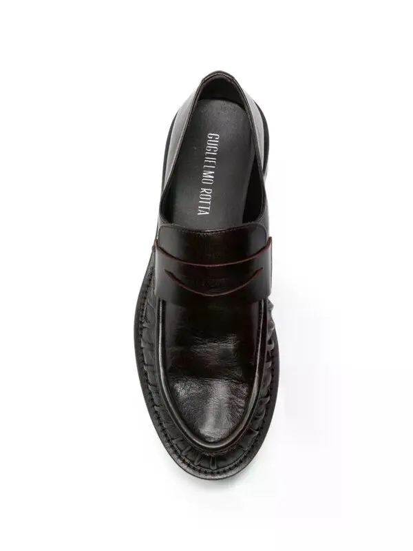 GUGLIELMO ROTTA Ruched Leather Loafers