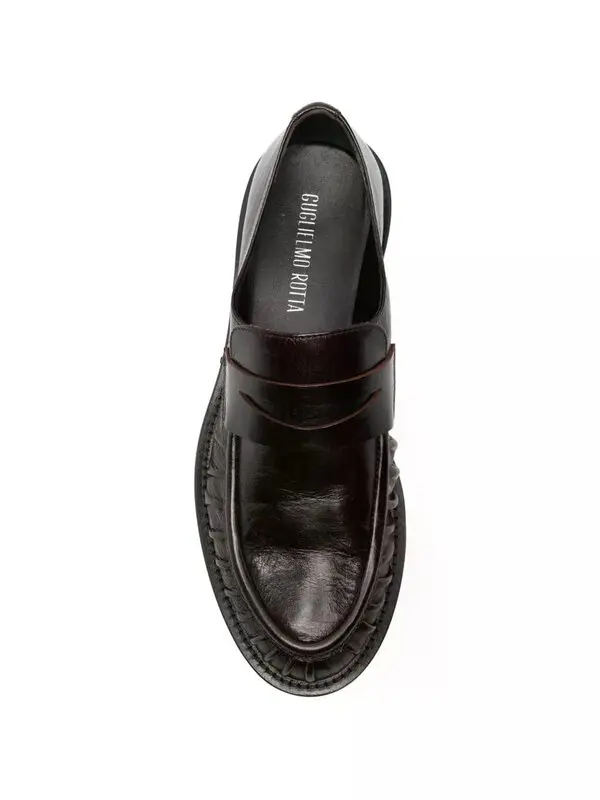 GUGLIELMO ROTTA Ruched Leather Loafers