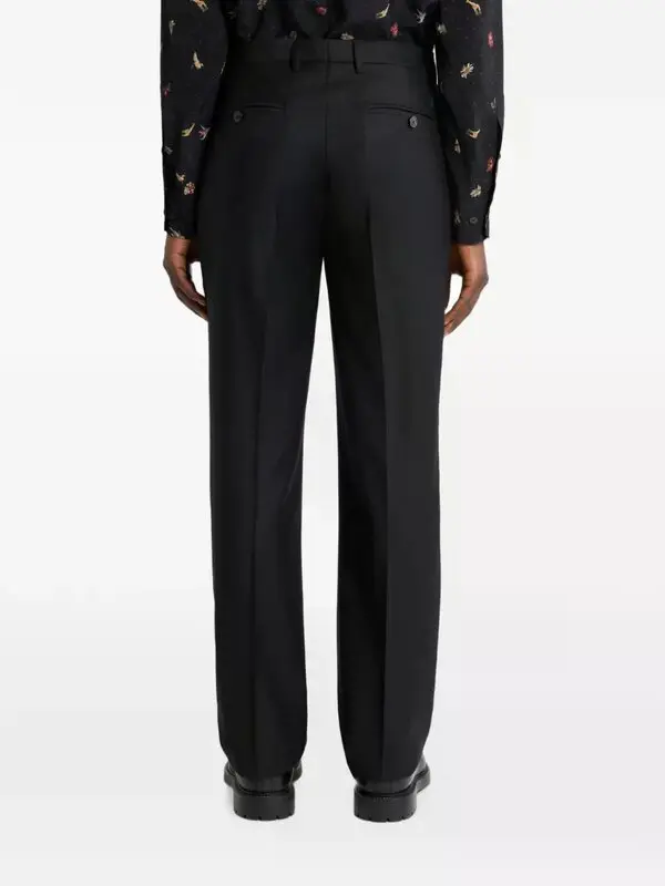 Etro Wool Flannel Trousers With Crease Detail