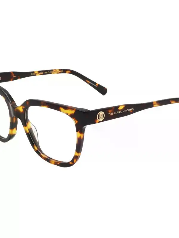 Marc Jacobs Havana Tortoiseshell-effect Geometric-frame Eyeglasses - Brown