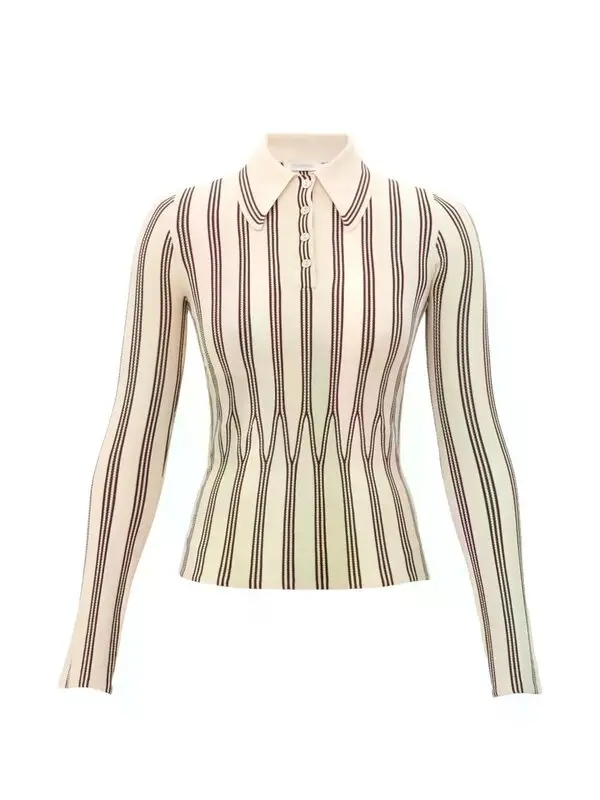 Zimmermann Valiant Striped Polo Shirt - Neutrals